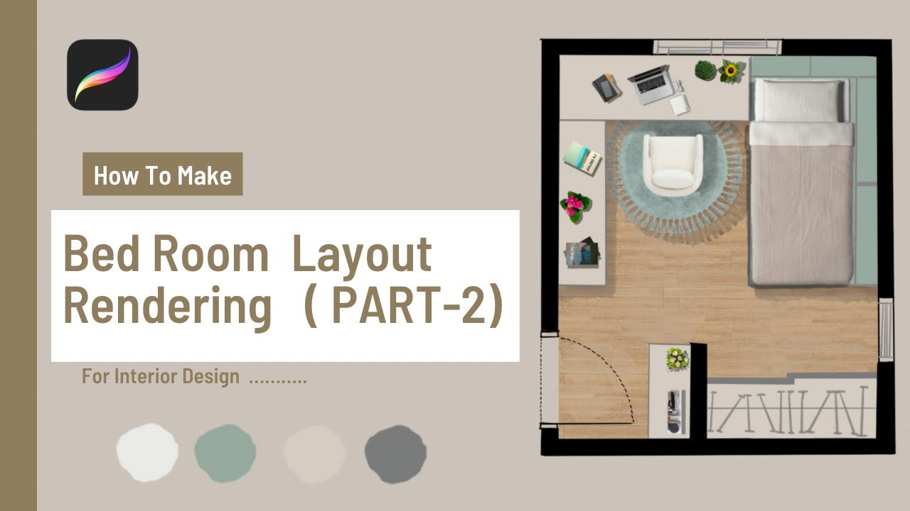 How to create Bedroom Layout Plan Rendering using procreate (PART -2) - YouTube