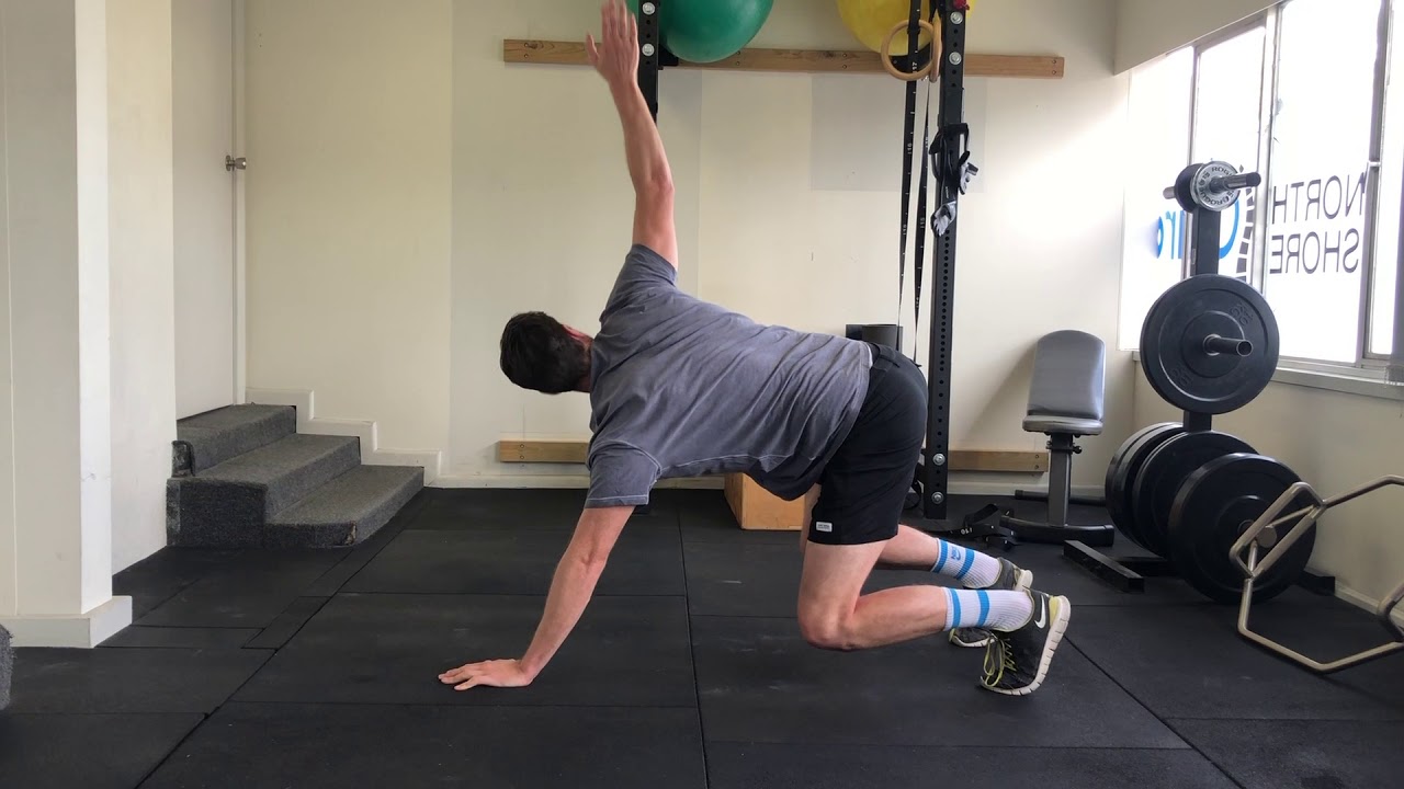 BEAR PLANK WITH THORACIC ROTATION - YouTube