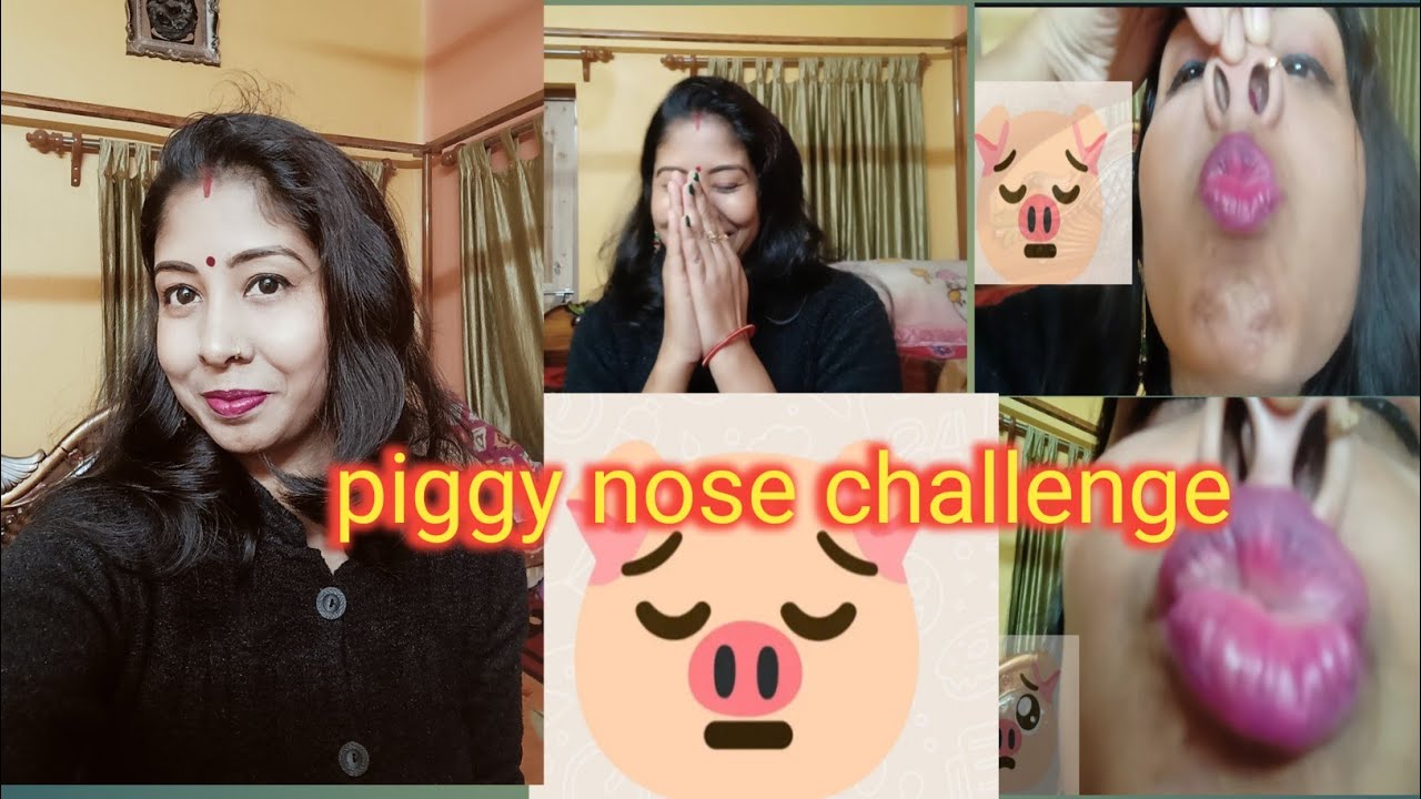#piggy nose challenge।।piggy nose।। funny piggy nose challenge।।# ...