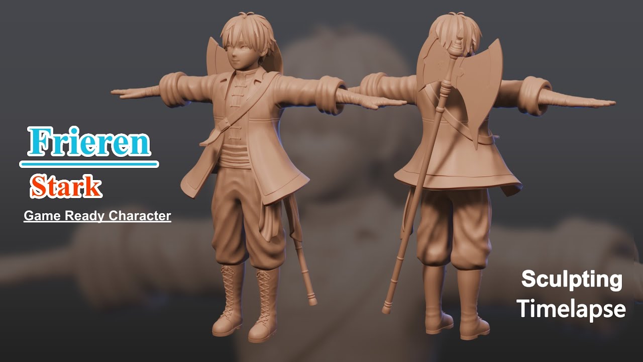 Frieren: Stark - Game Ready Character Part 1: Sculpting in Blender ...