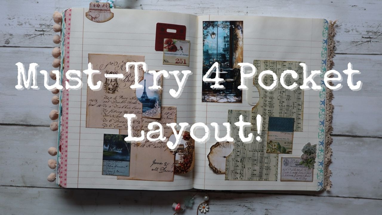 Interactive 4 Pocket Layout - Decorate & Add Journaling Cards! - YouTube