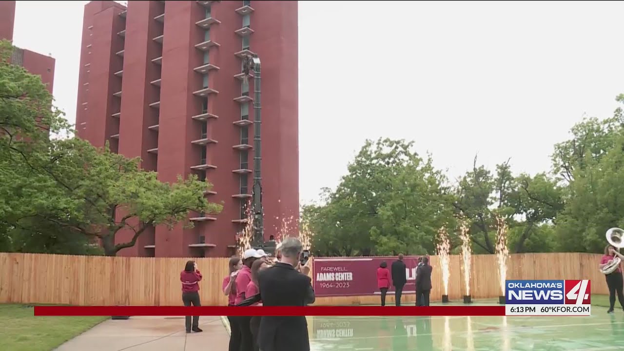 Demolition starts on Adams Tower at OU - YouTube