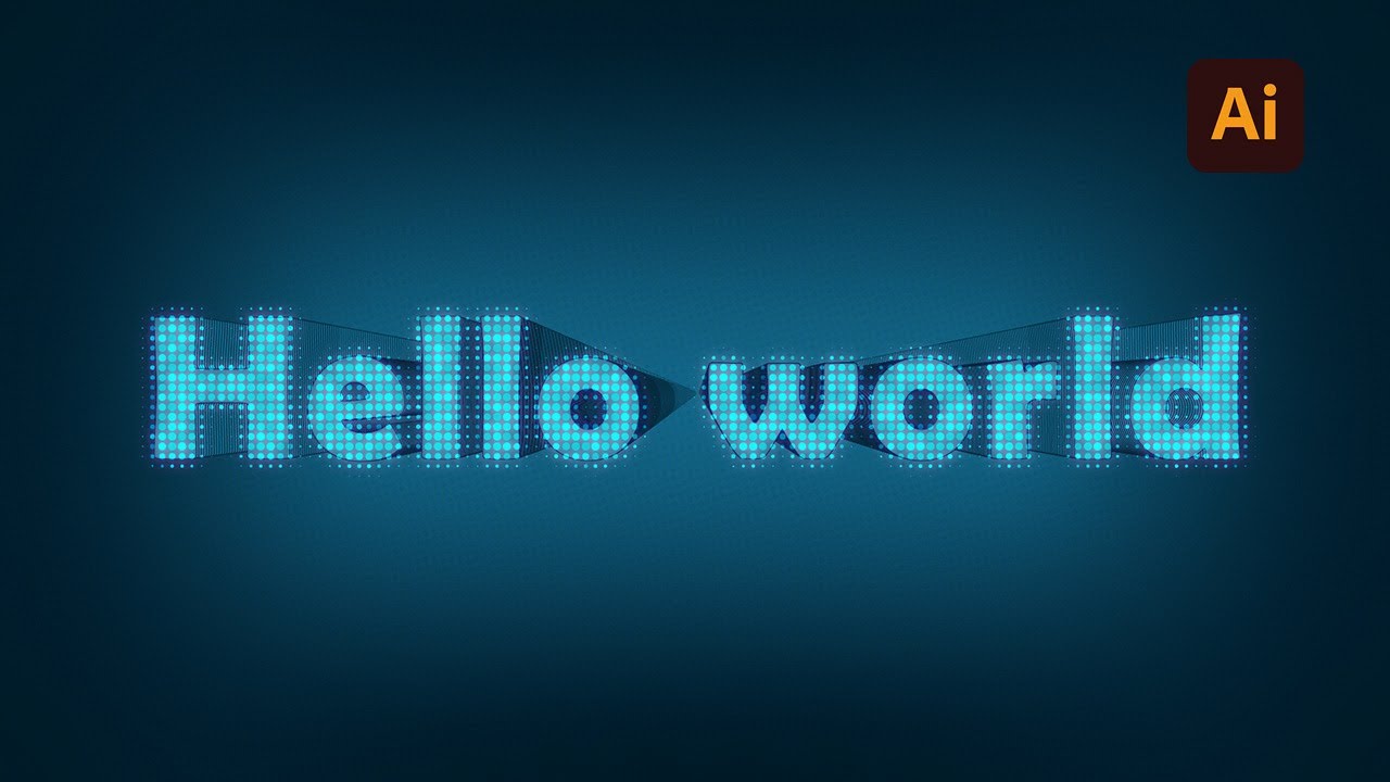 Create color halftone text effect | Adobe Illustrator tutorial - YouTube