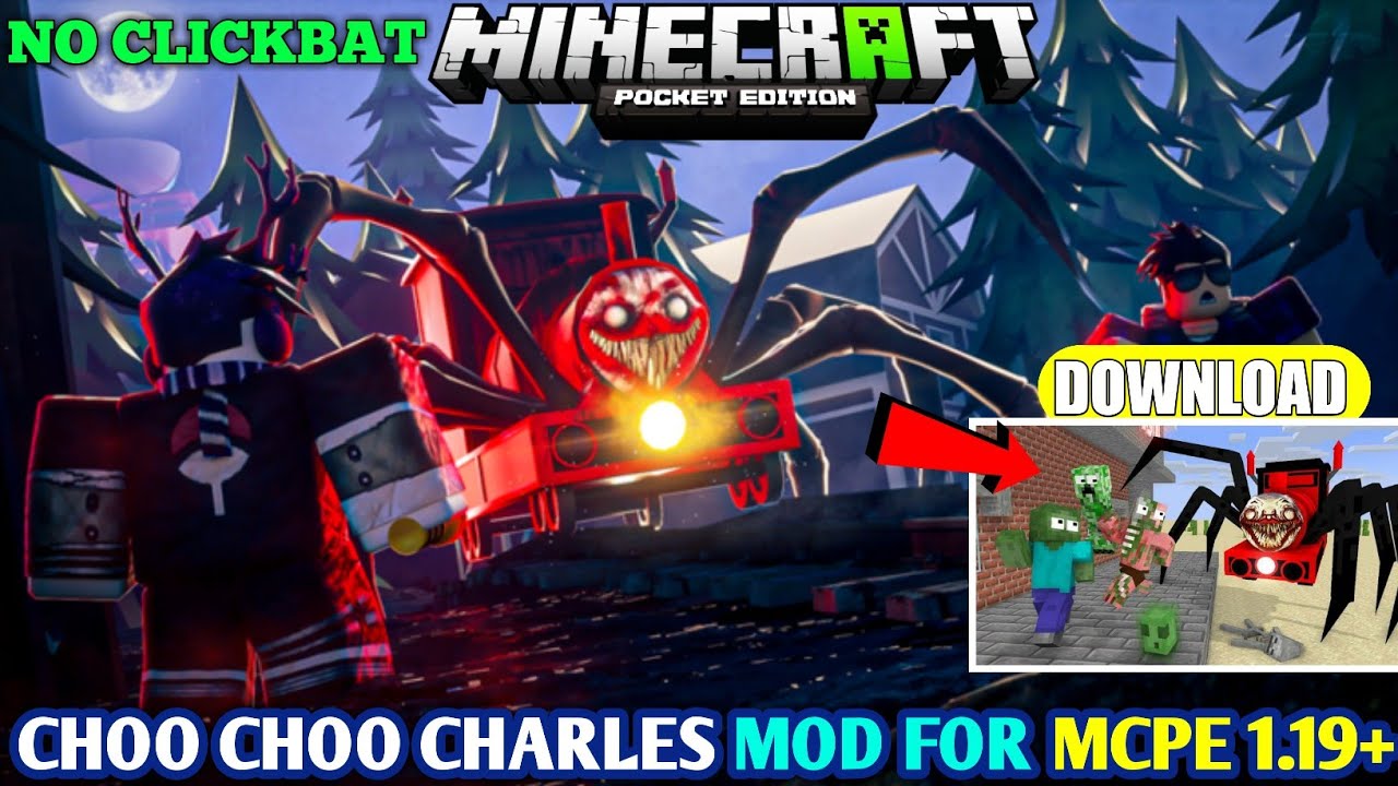Choo Choo Charles Mod For Minecraft PE 1.19 | Horror Train Addon For ...