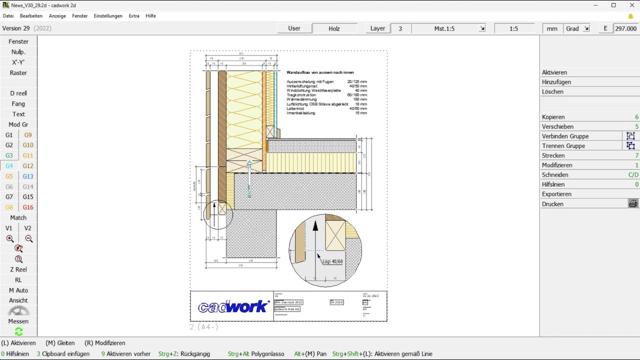cadwork 2d V30 Flächen aktivieren - YouTube