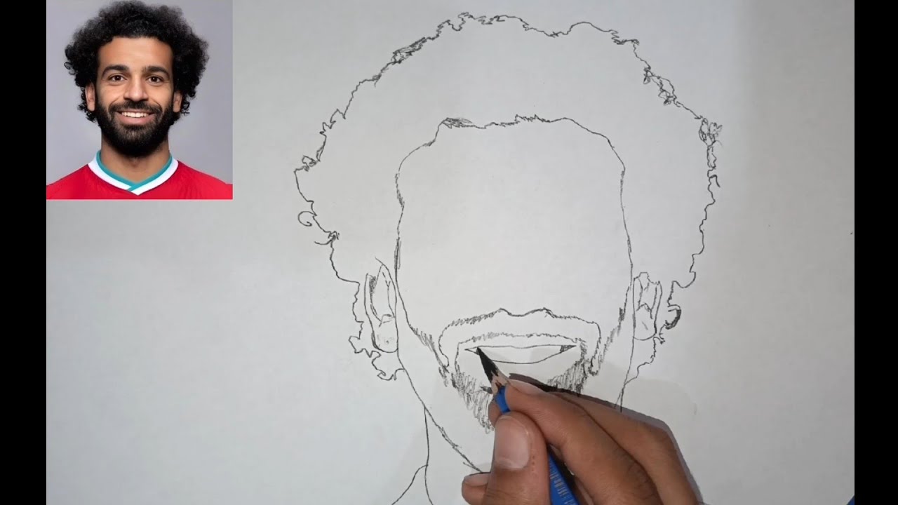 Drawing Mohammed salah liverpool - YouTube