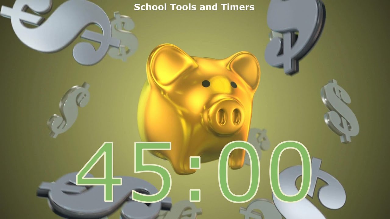 45 Minute Countdown Timer - Piggy Bank Money! 🐷💲 - YouTube