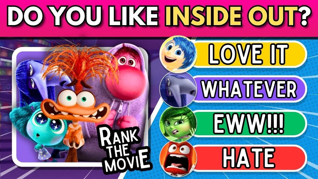 🔥 INSIDE OUT 2 | Rank The Movie With Emotions 😨🤬🤢 | Movie Quiz - YouTube