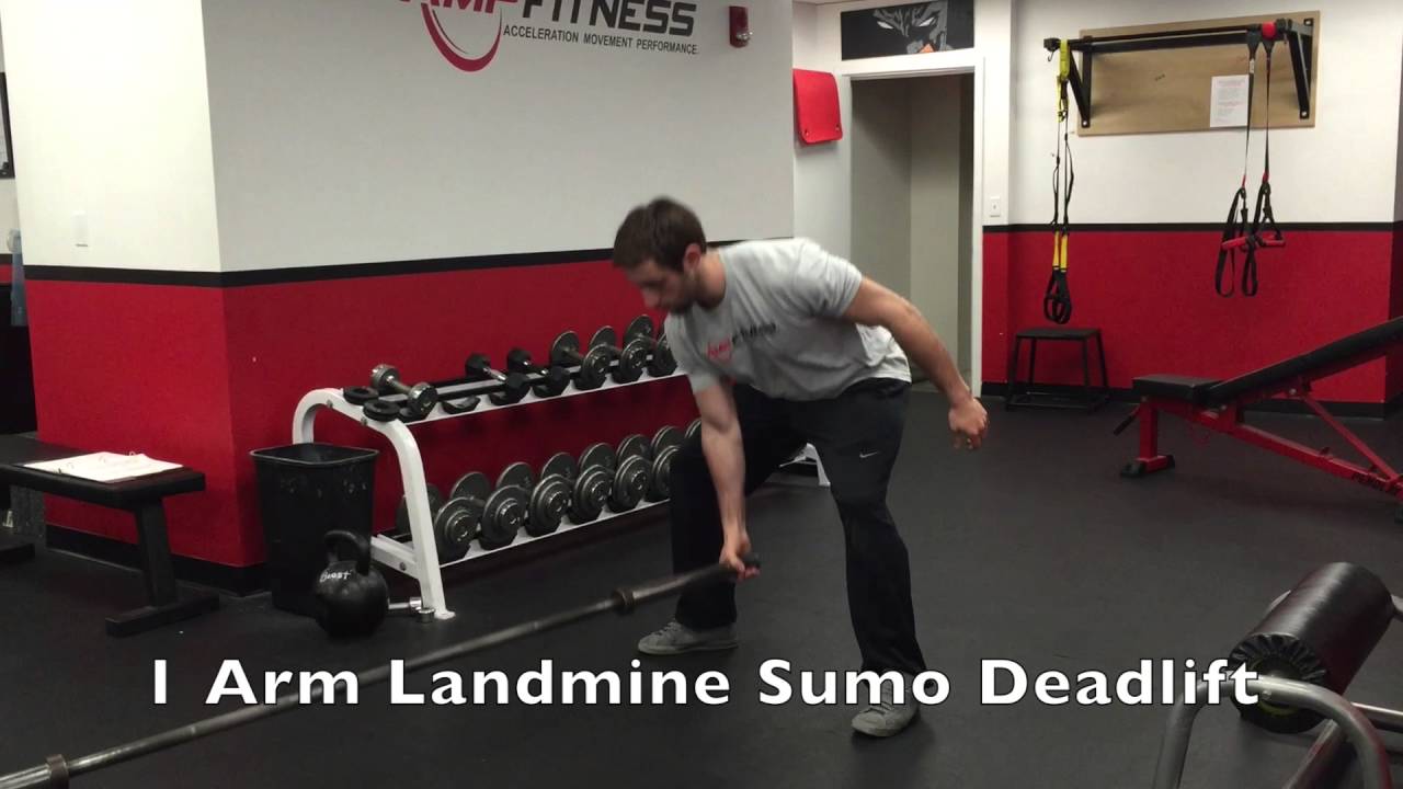 1 Arm Landmine Sumo Deadlift - YouTube