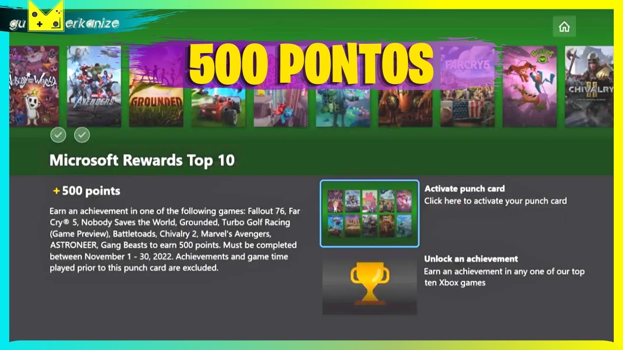 Cartão Microsoft Rewards Top 10 mês de Novembro - YouTube