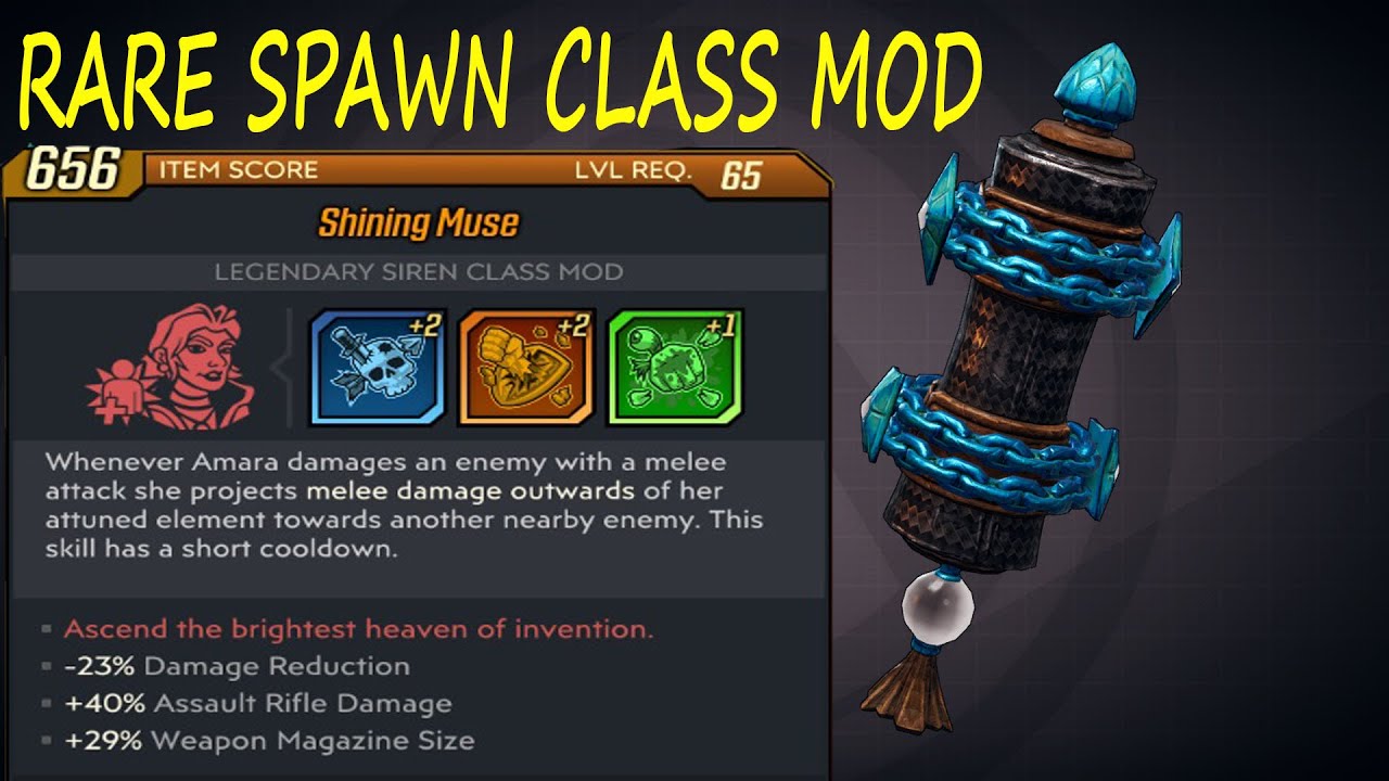 BL3 - LVL 65 - Shining Muse - 40% Assault Rifle Dmg + 29% Weapon Mag ...