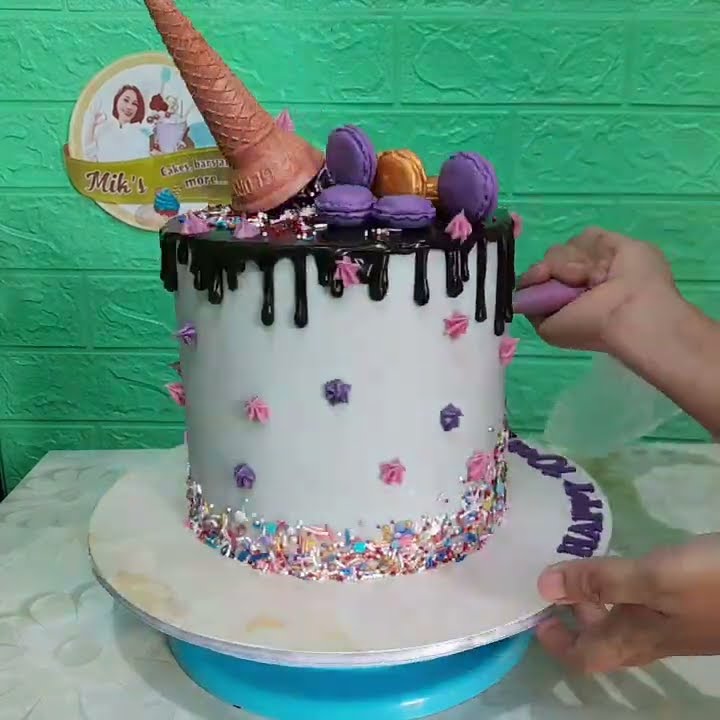 chocolate dripped cake - YouTube