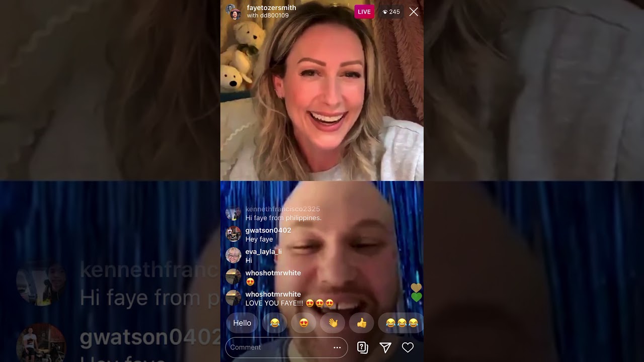 Faye Tozer instagram live with fans - YouTube