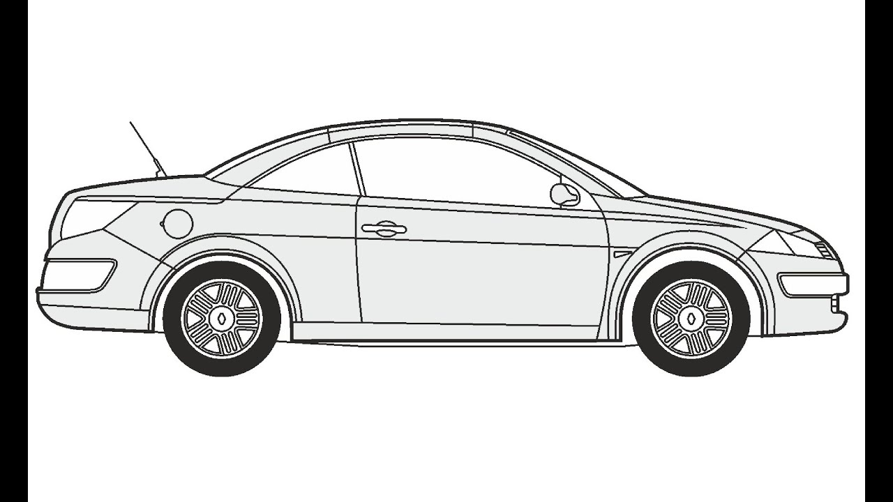 How to Draw a Renault Megane Coupe / Как нарисовать Renault Megane ...
