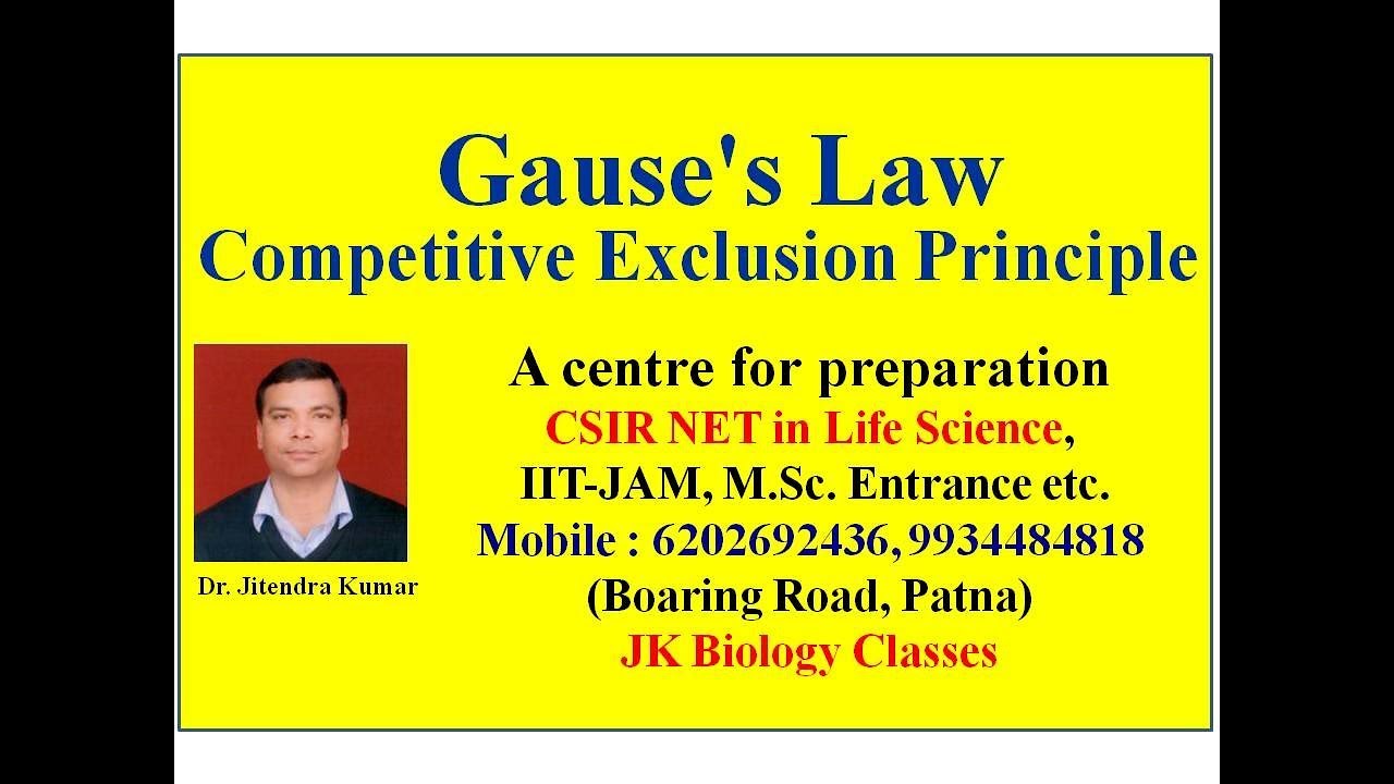 Competitive Exclusion Principle , Gause's Law - YouTube