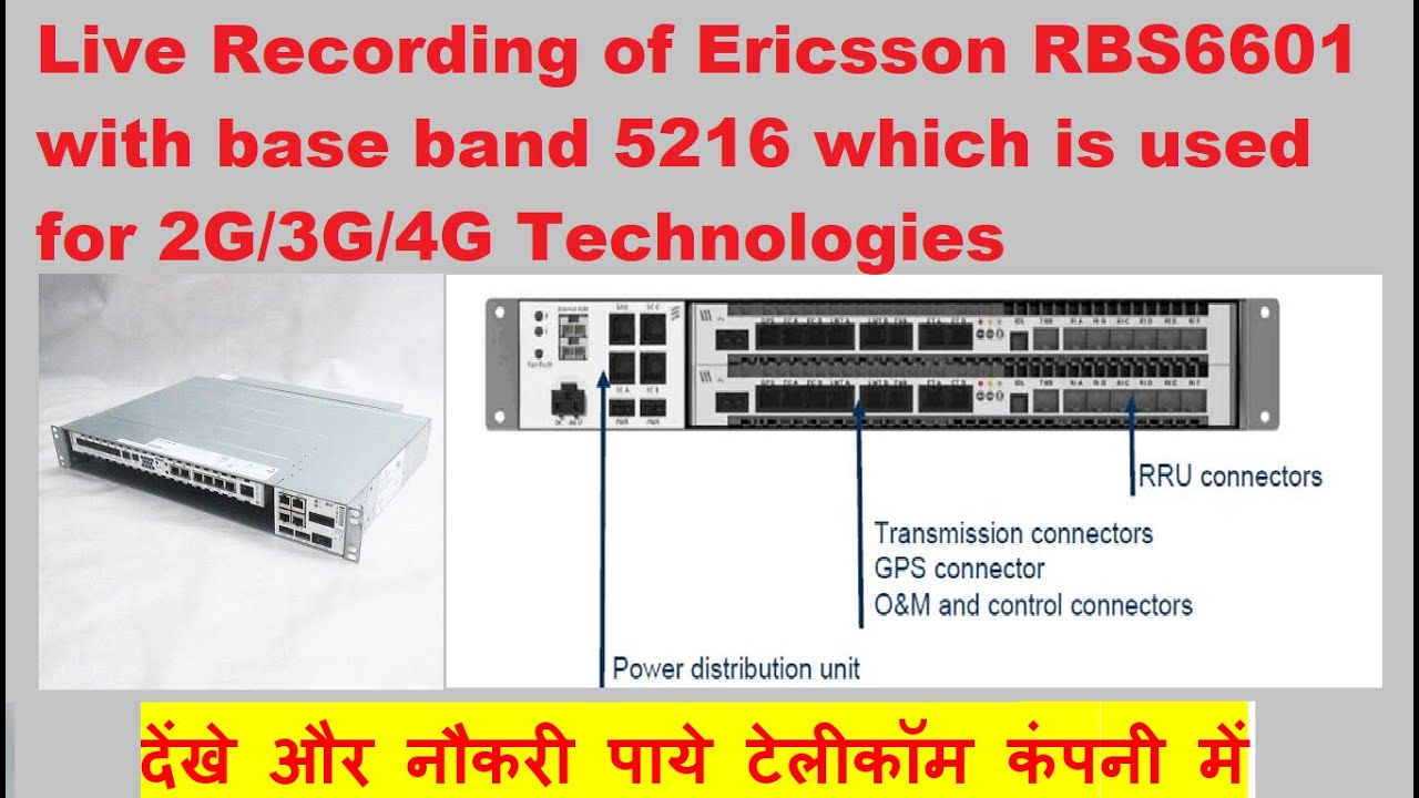 Live Recording of Ericsson RBS6601 with base band 5216 which is used ...