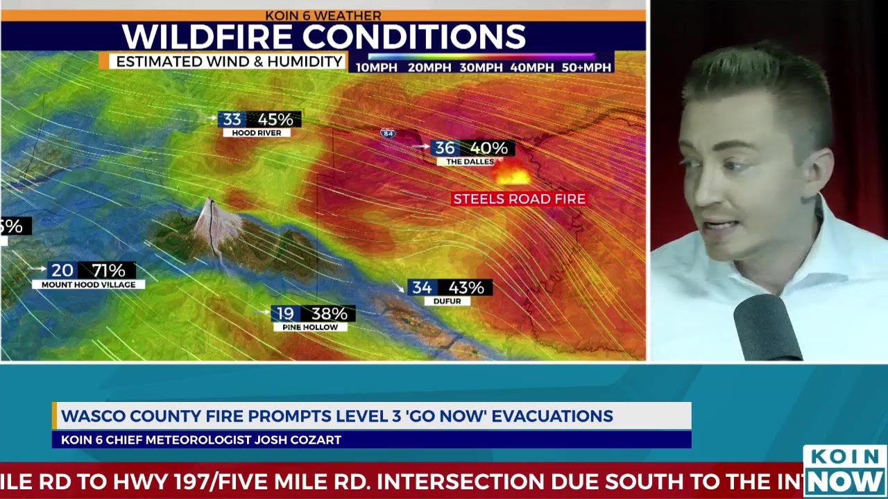KOIN NOW: Wasco County wildfire prompts evacuations near The Dalles ...