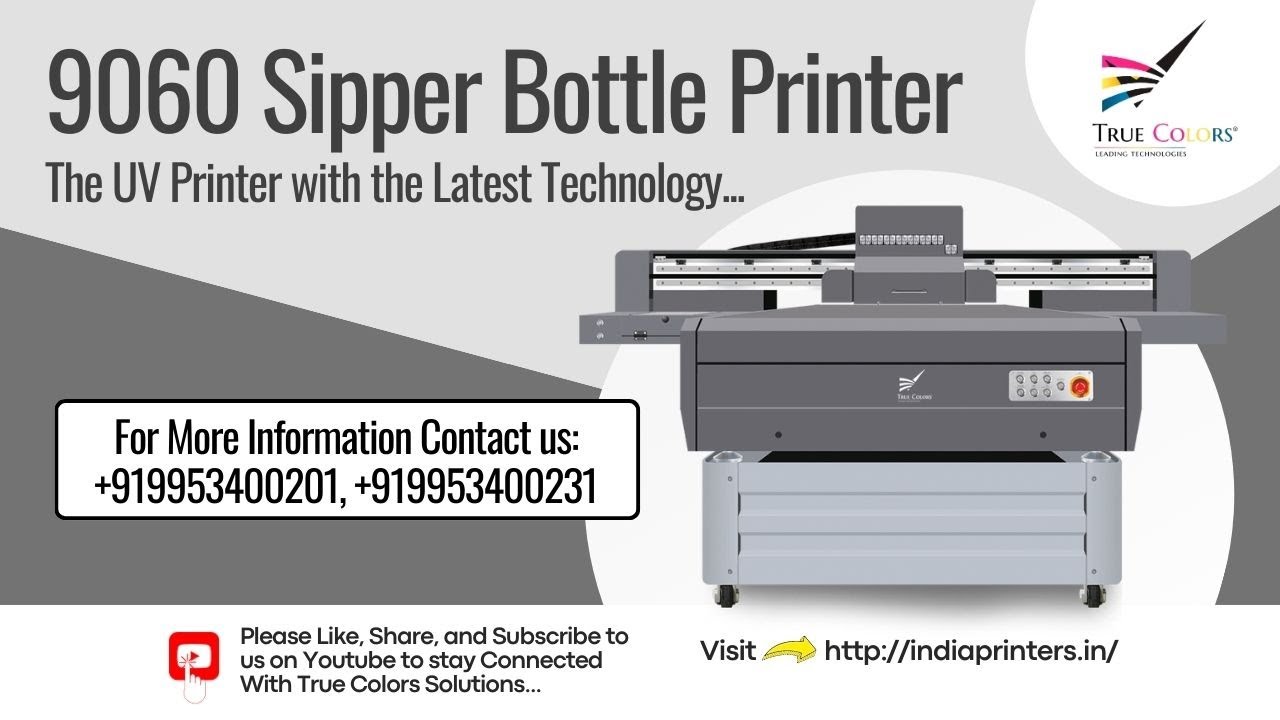 9060 Sipper Bottle Printer...Digital UV Flatbed Printer. True Colors UV Flatbed Printer # ...