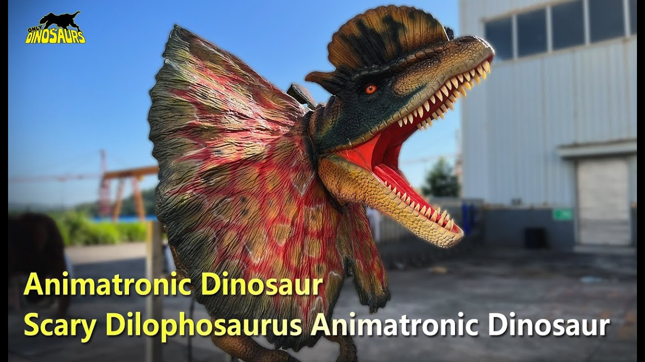 Scary Dilophosaurus Animatronic Dinosaur Bust Model | Animatronic ...