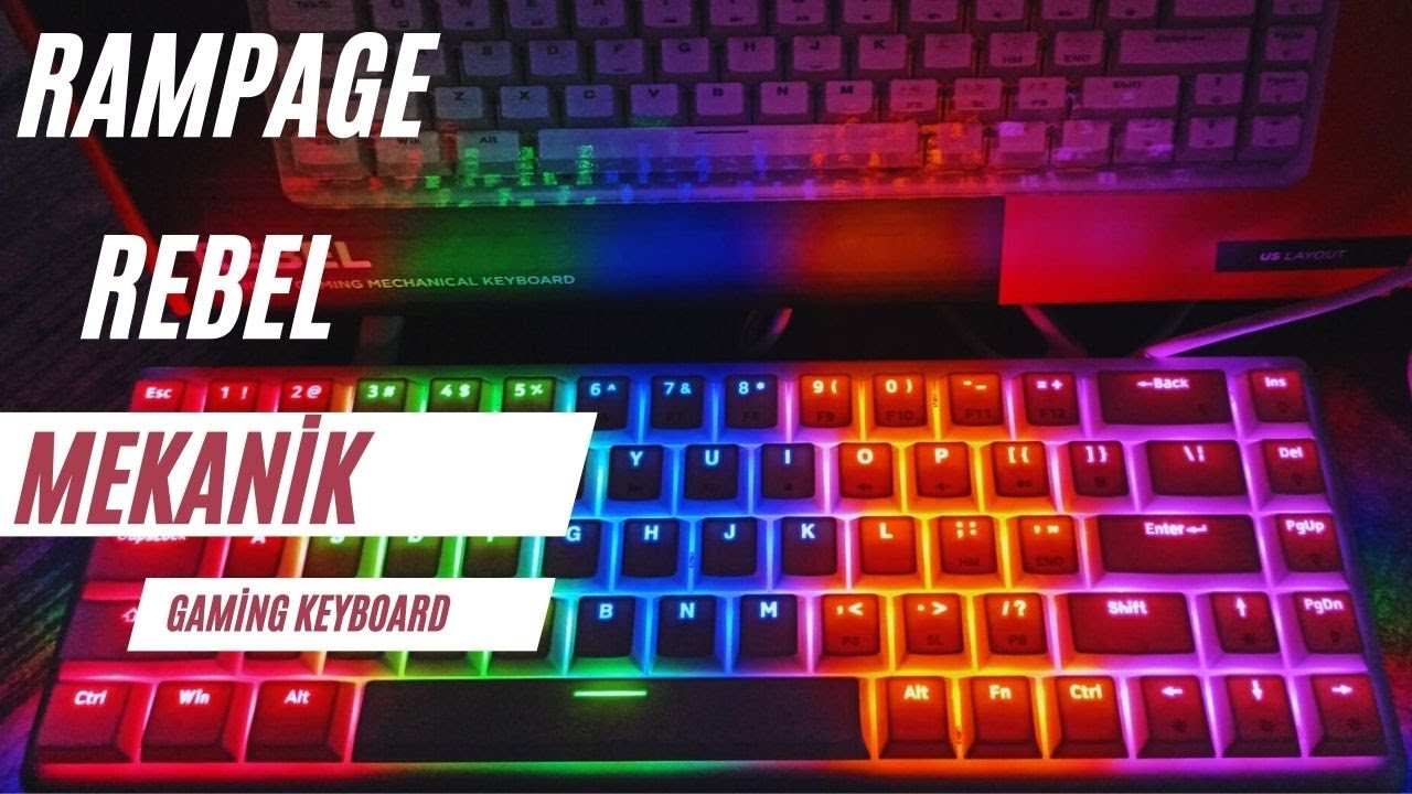 Rampage Rebel Beyaz Rainbow Mekanik Gaming Oyuncu Klavye - YouTube