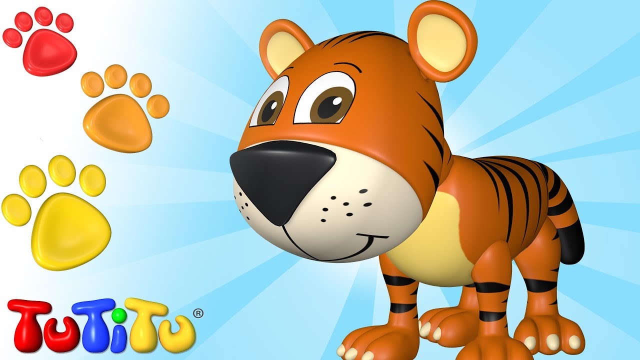 TuTiTu Tiger toy 🐯 One more time 🔁 Animal video for fun learning with ...
