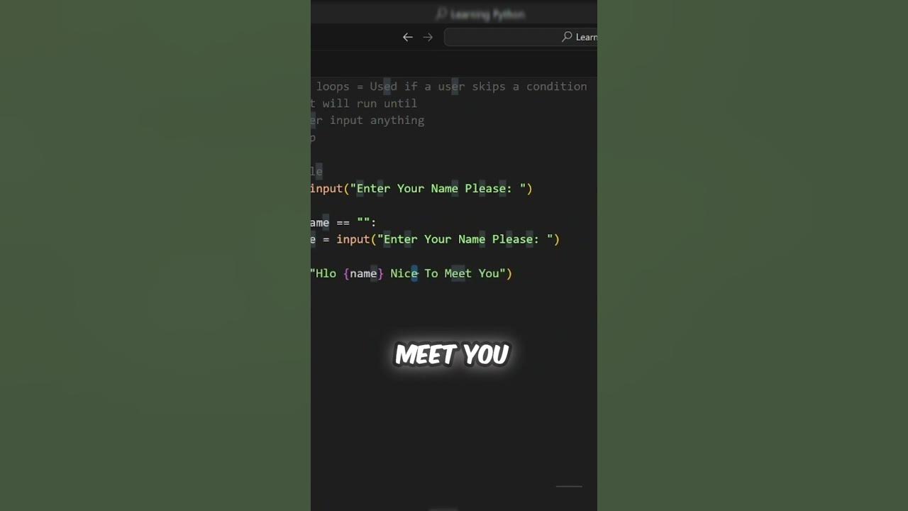 EXPLAINING while loops under 60s In Python #coding #programming #python - YouTube