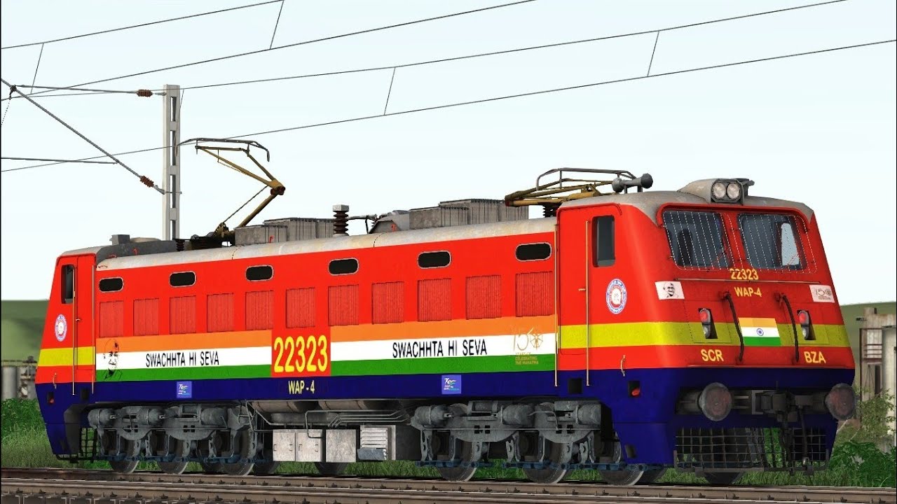 Freshly Repainted BZA WAP-4 " SWACHHATA HI SEVA " Livery with Sabari ...