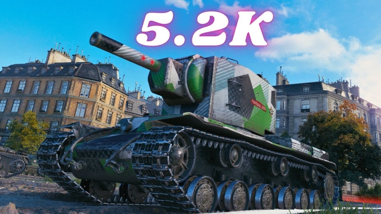 KV-2 (R) 5.2K Damage & KV-2 10 Kills 5K Damage World of Tanks - YouTube