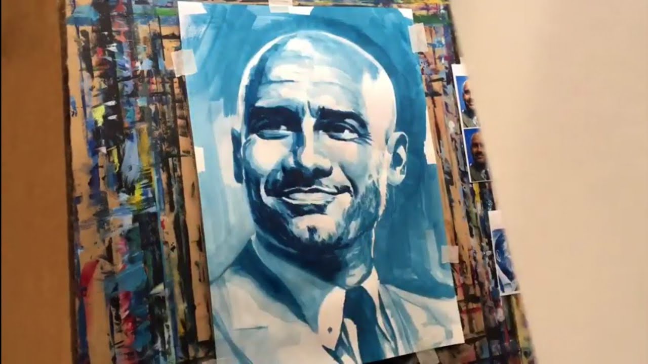 Pep Guardiola Watercolour by Alex Stutchbury - YouTube