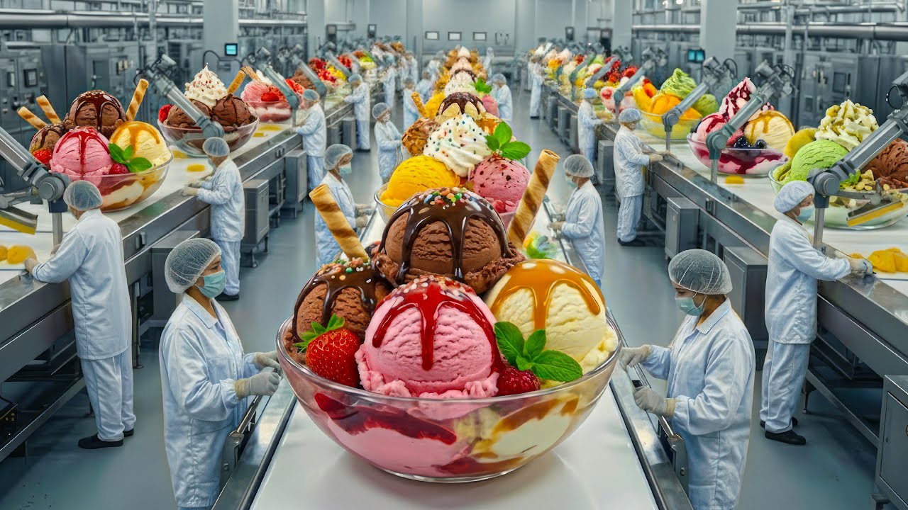 Inside the Billion Dollar Ice Cream Factory - From Fresh Milk to Frozen ...