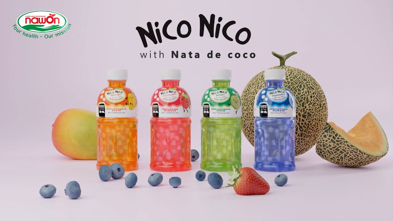 🍹 Nico Nico: 3D Rendered Delight with Nata de Coco Jelly Cubes! 🥥🍓 ...