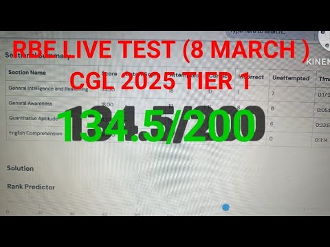 RBE Live Mock Test - 6 (8 Mar 2025) SSC CGL 2025 -Tier-I 🎯Target CGL ...