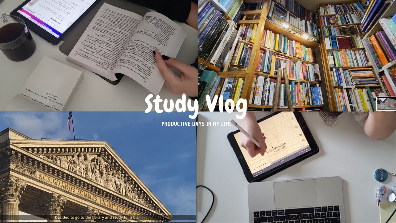 STUDY VLOG 🖇️ lots of studying, libraries, books, cozy and productive ...