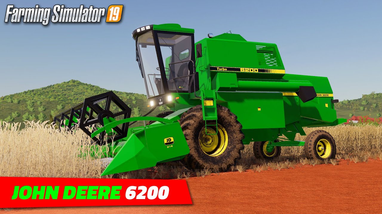 FS19 | John Deere 6200 (+ 213, 216 And 4209 headers) - review - YouTube