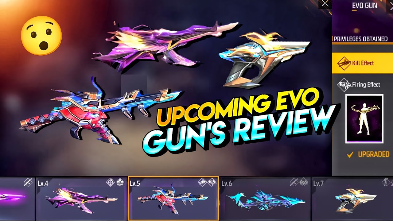 Upcoming Evo Gun Skins Review Free Fire 🥳🤯| Evo Scar | Ob 44 Update ...