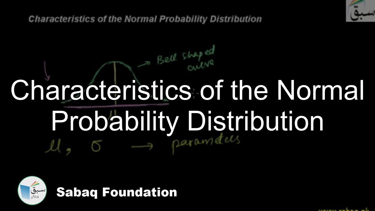 Characteristics of the Normal Probability Distribution, Statistics ...