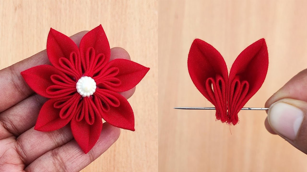 DIY How To Make An Adorable Fabric Flower In Just 4 Minutes Kapde diy-how-to-make-an-adorable-fabric-flower-in-just-4-minutes-kapde