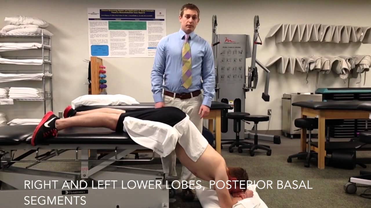 Postural Drainage- Right and left lower lobes, posterior basal segments ...