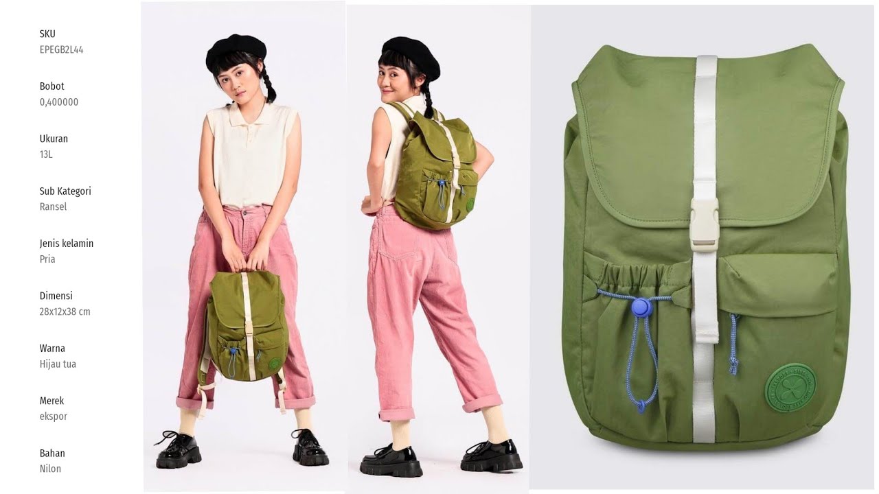 EXSPORT SCHOLAR BACKPACK 13L || SKU#: 930004036 || TAS EXSPORT 2022 ...