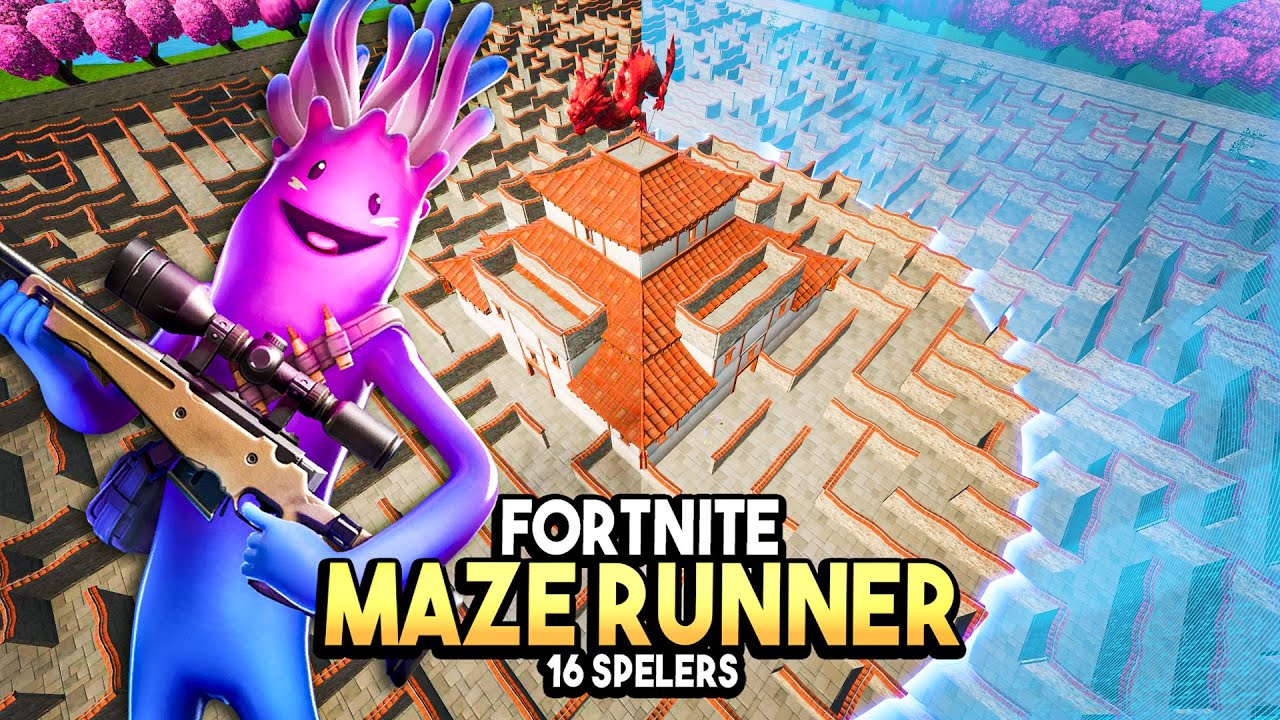 MAZE RUNNER met 16 SPELERS in Fortnite! - YouTube