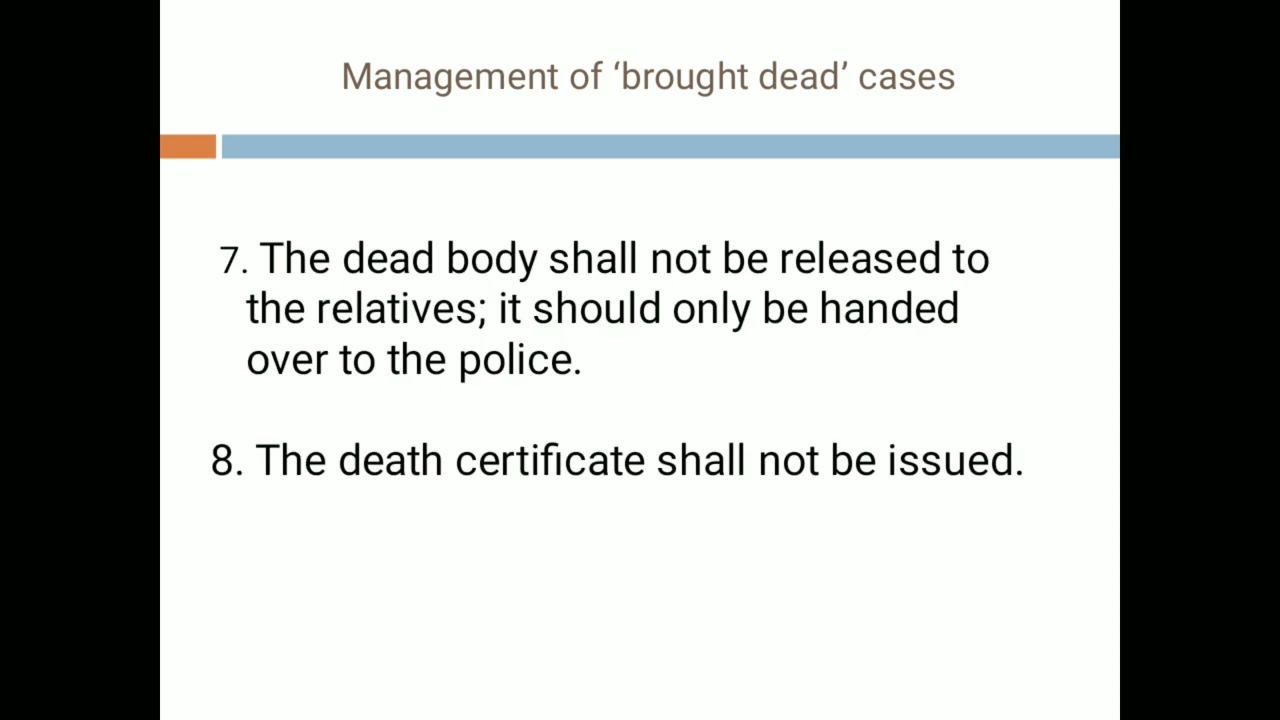 Brought dead and dead on arrival Management in hospital - YouTube