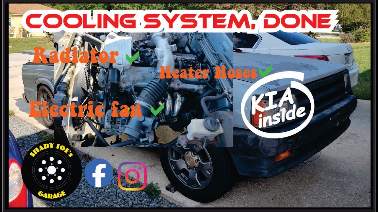 Mazda B2200 Kia fe3 engine swap -Cooling system, DONE - YouTube