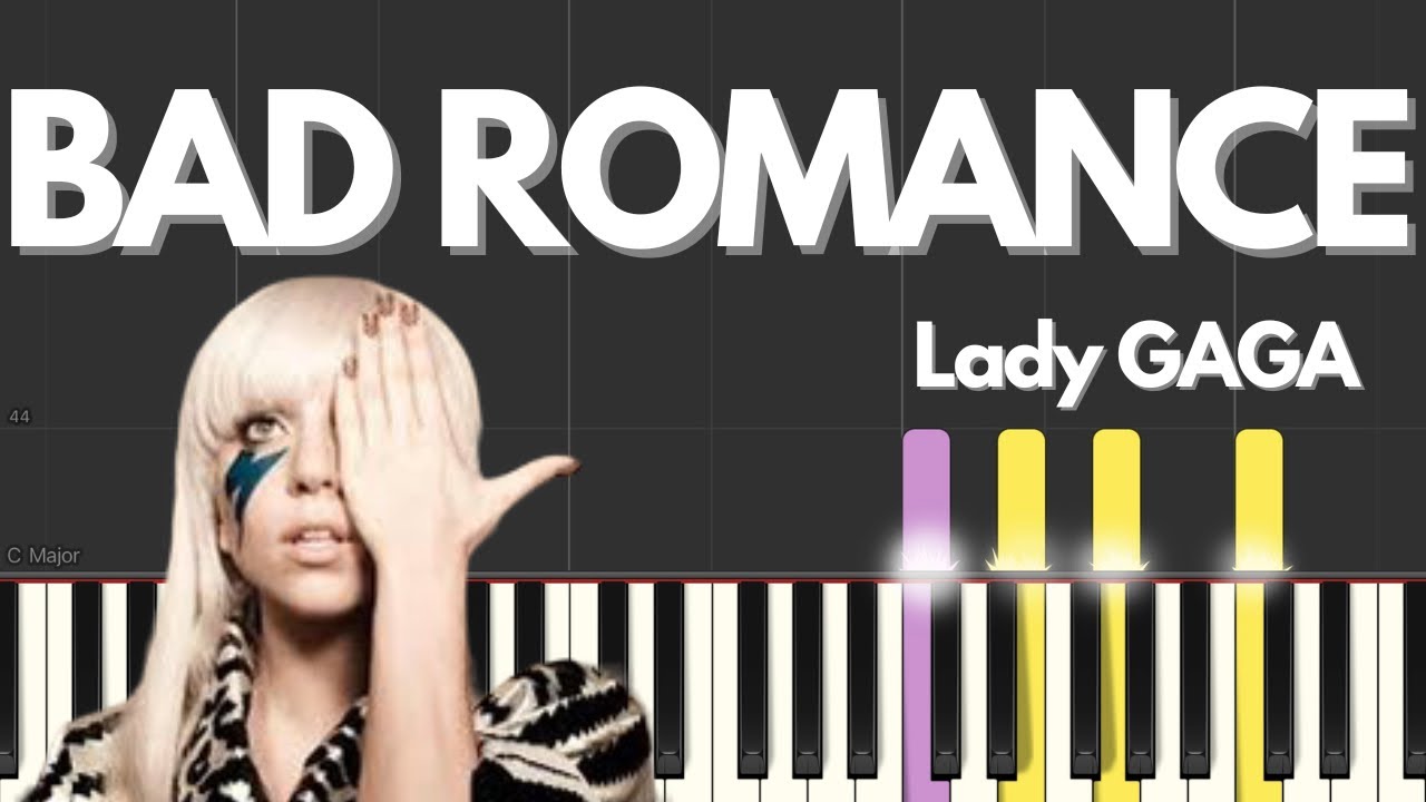 LADY GAGA / BAD ROMANCE / PIANO TUTORIAL - YouTube