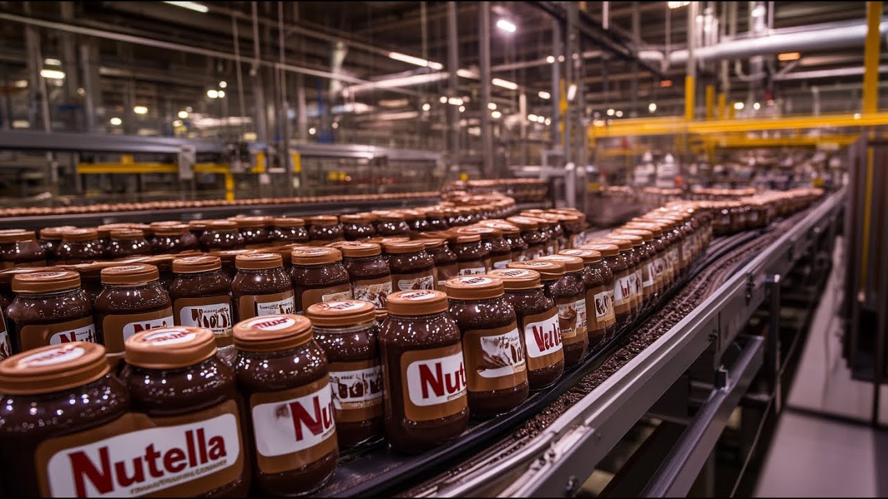 How Nutella Is Made In Factory? Bulk Production Of Chocolate Spread ...