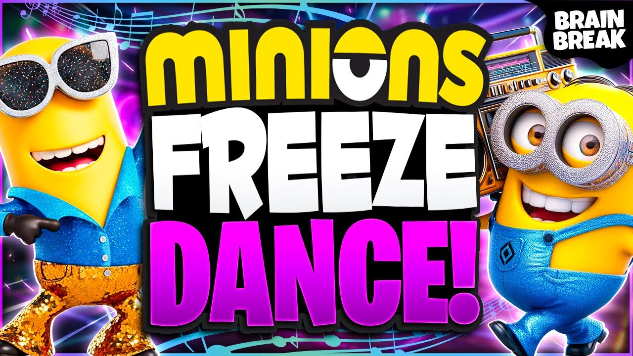 Minions Yoga Freeze Dance 🟡 Brain Breaks For Kids 🟡 Despicable Me 🟡 ...