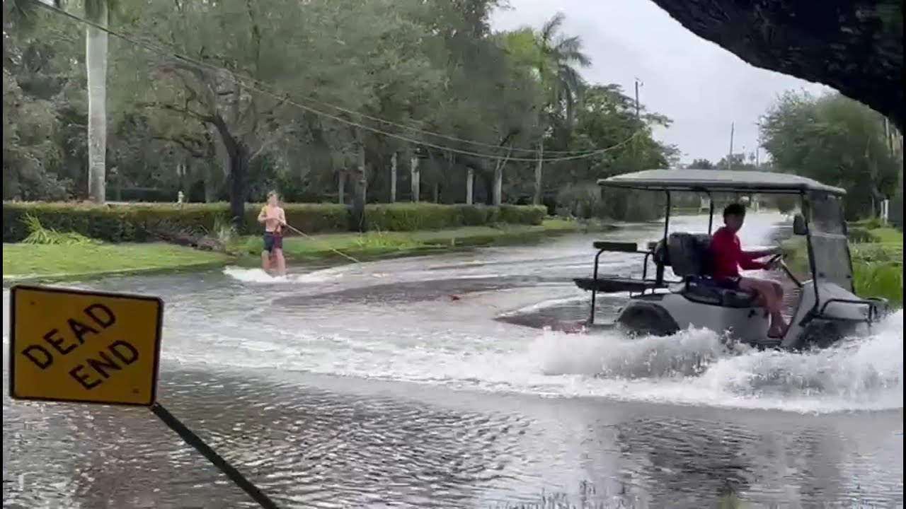 Roads flooded in Cooper City as Hurricane Ian nears - YouTube