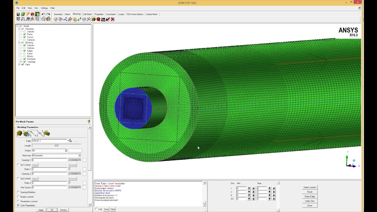 ICM Meshing of cylinder of various cross section ( with cavity ) - YouTube