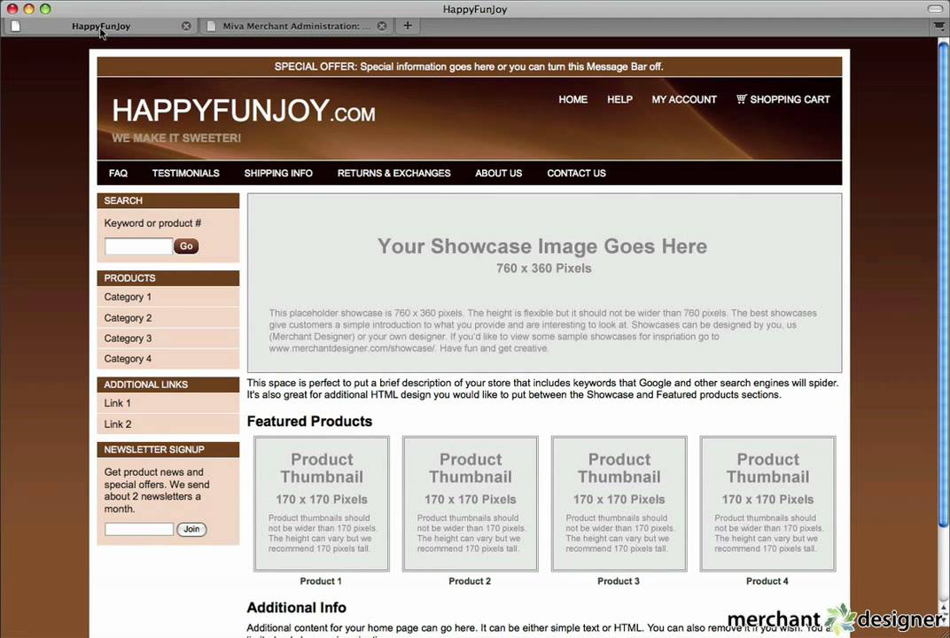 Set Up Your Logo or Domain Name - Merchant Designer Module / Miva ...