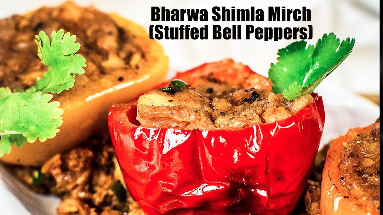 Bharwa Shimla Mirch Recipe | Stuffed Bell Peppers | Stuffed Capsicum ...