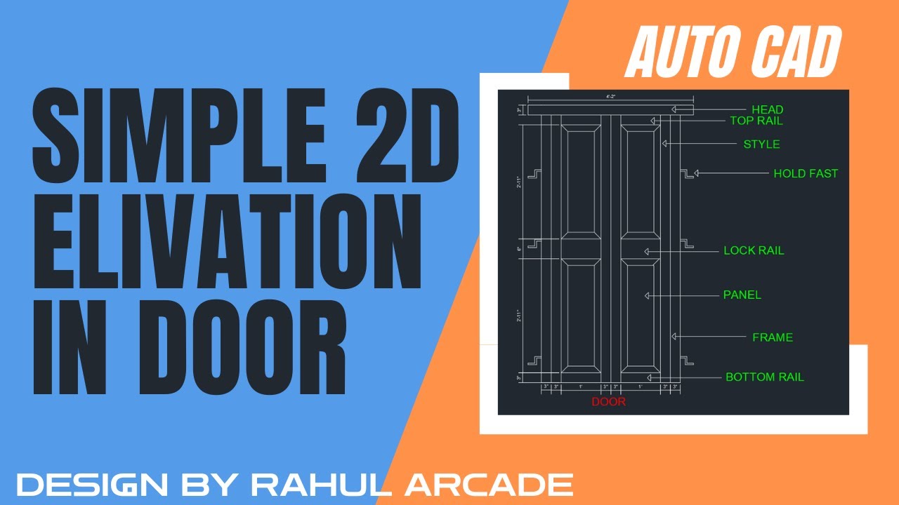 HOW TO CREAT DOOR IN AUTO CAD // SIMLE DOOR 2D ALEVATION IN AUTO CAD ...